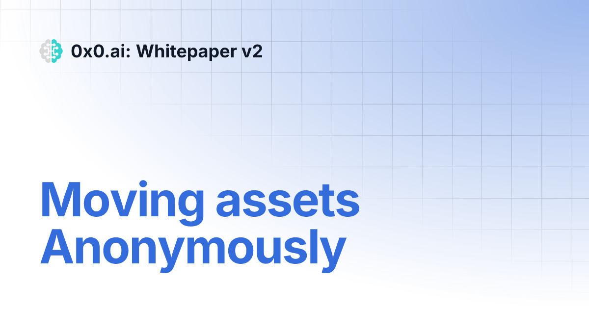 Moving assets Anonymously | 0x0.ai: Whitepaper v2