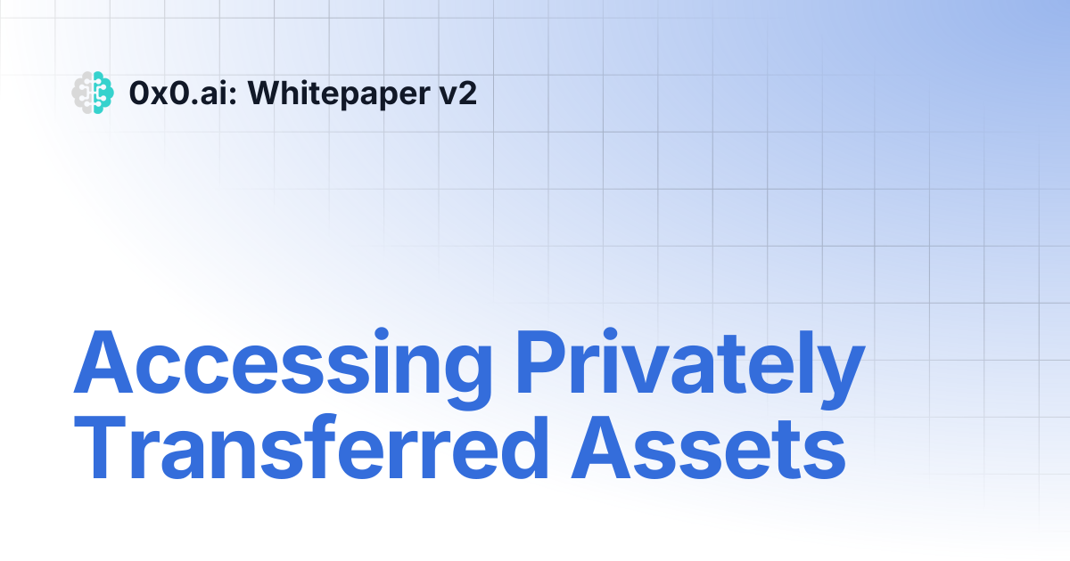Accessing Privately Transferred Assets | 0x0.ai: Whitepaper v2